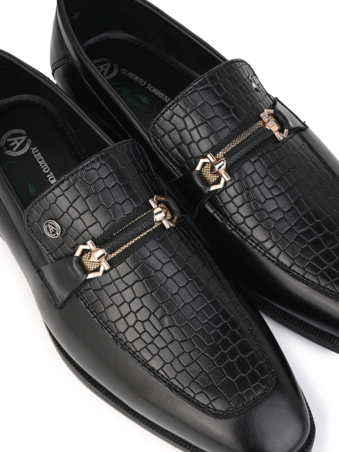 Albertoi Torresi Men's Calabria Black Buckle Slip-Ons – Alberto Torresi